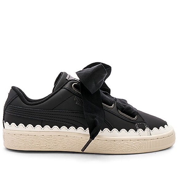 Puma | Shoes | Puma Basket Heart Scallop Ribbon Sneakers | Poshmark